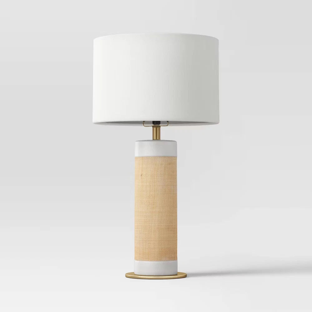 Ceramic Table Lamp with Natural Wrap White SHOWROOM ITEM – Salvage & Co ...