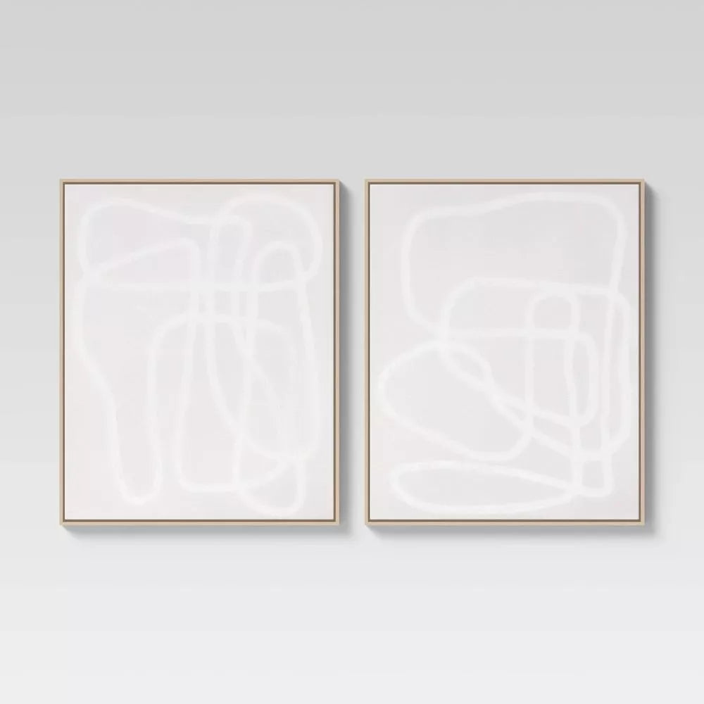 (Set of 2) Line Drawing Wall Canvases Gray/White – Salvage & Co Indy