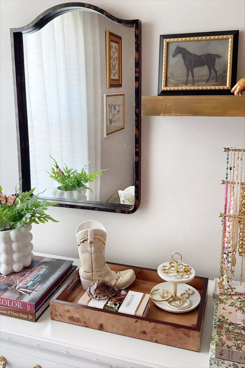 Tortoise Shell Wall Wood Mirror – Salvage & Co Indy