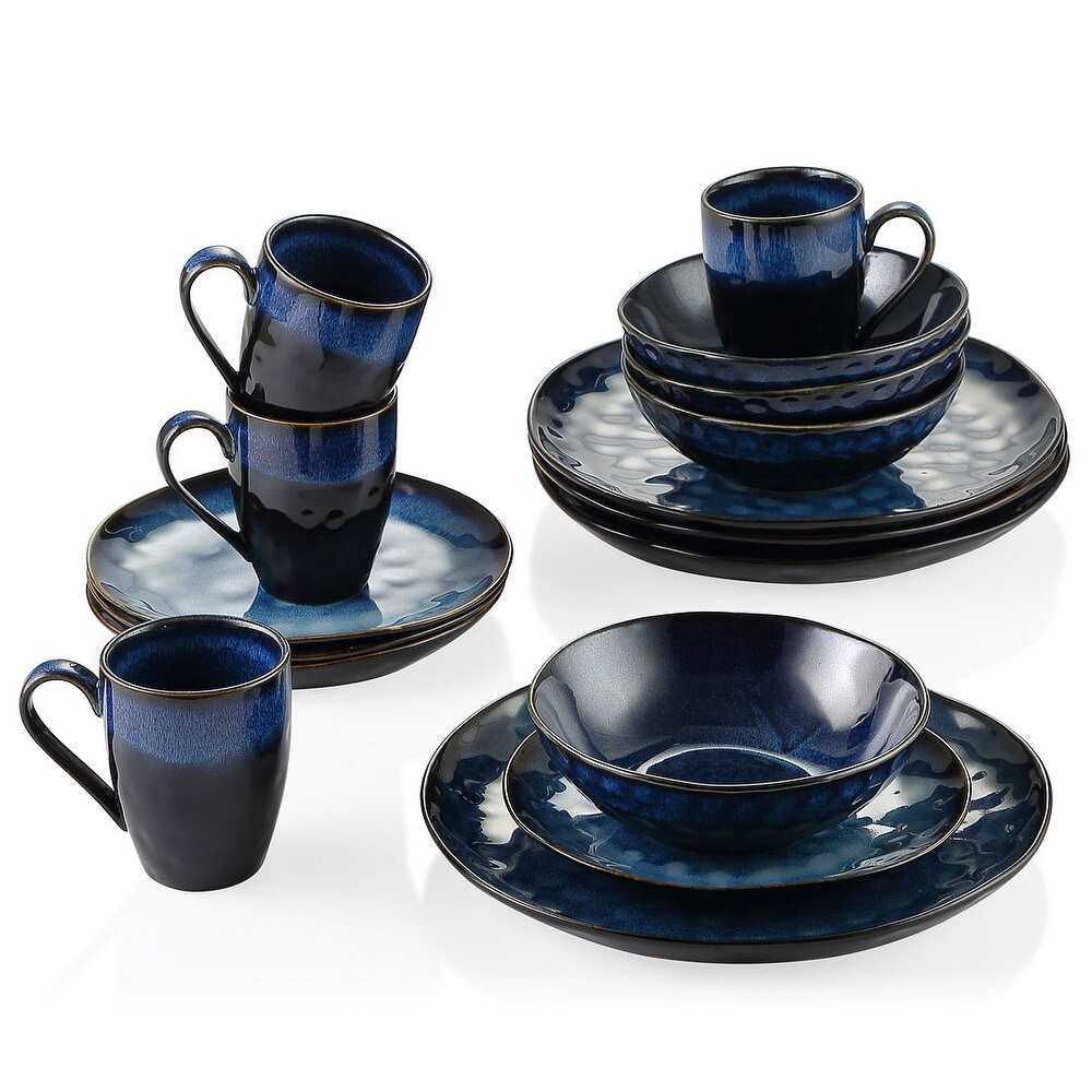 11 pc Starry Flambe Glaze Vintage Dinnerware Set - Blue – Salvage & Co Indy