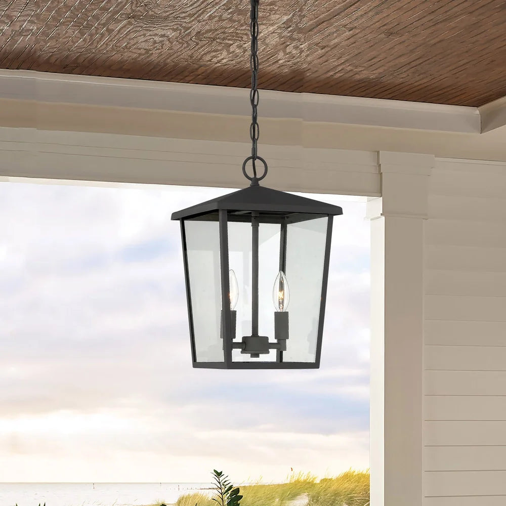 2 Light 9 Inch Modern Farmhouse Rustic Outdoor Pendant Chandelier-UL ...