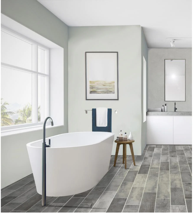 Wind River Grey 6 in. x 24 in. Porcelain Floor and Wall Tile (14 sq. f ...