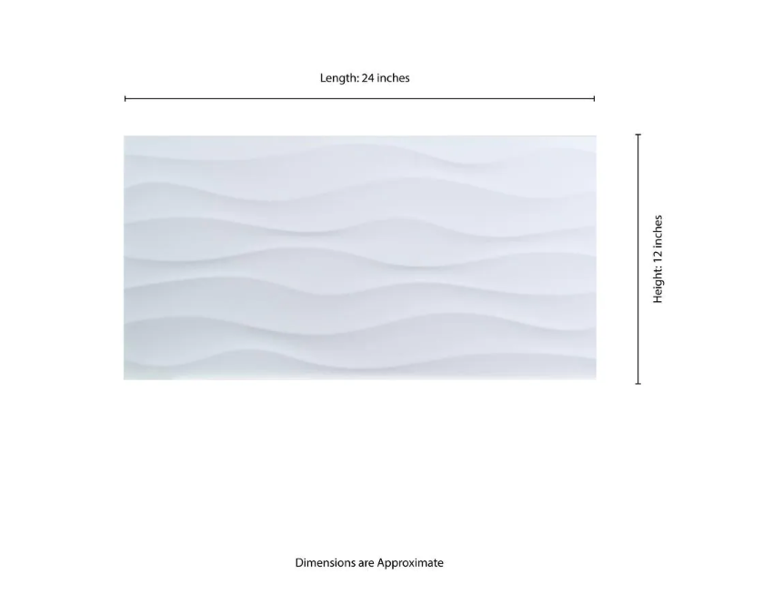 Dymo Wavy White 12 in. x 24 in. Glossy Ceramic Wall Tile (16 sq. ft./C ...