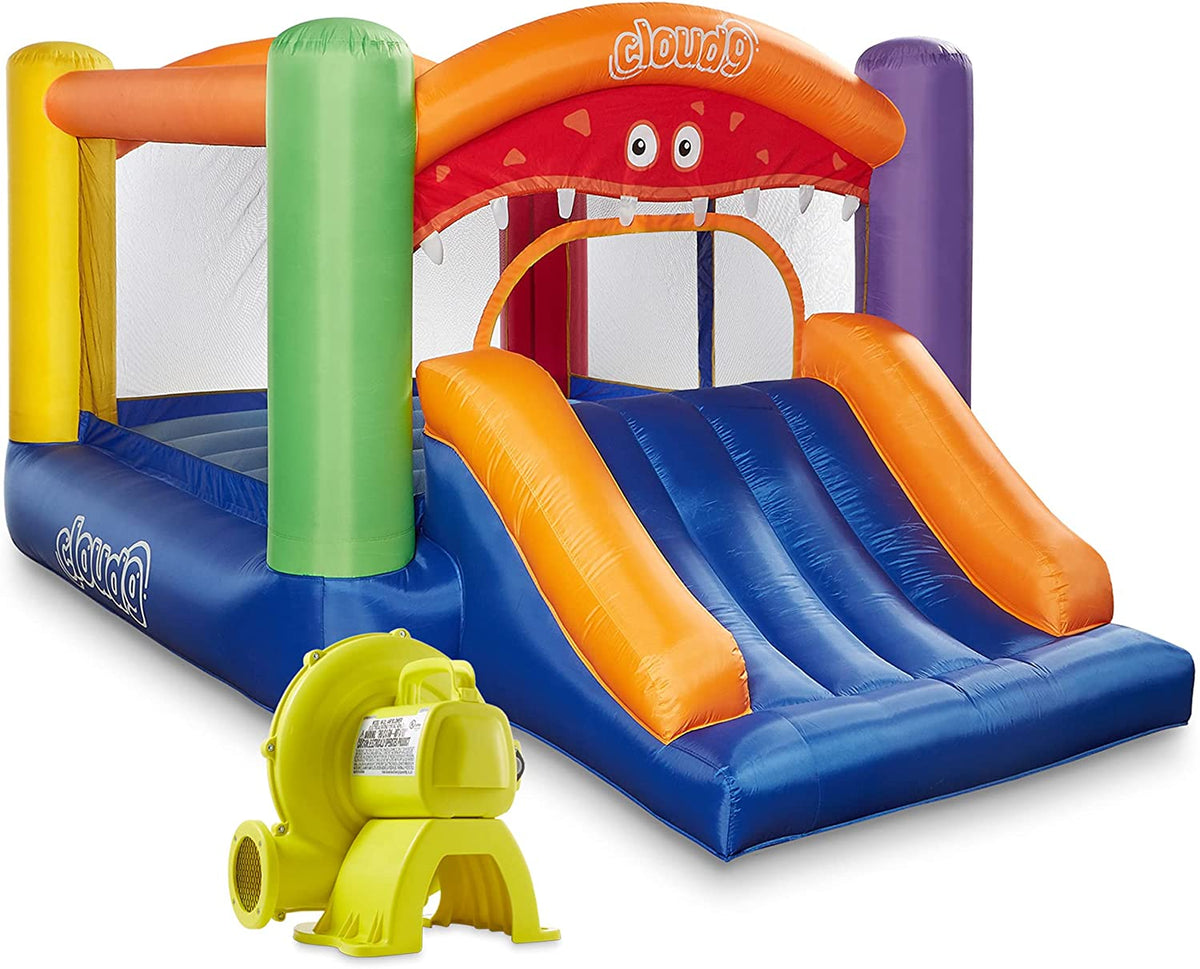 Cloud 9 Inflatable Bounce House with Slide and Blower - Monster Theme ...