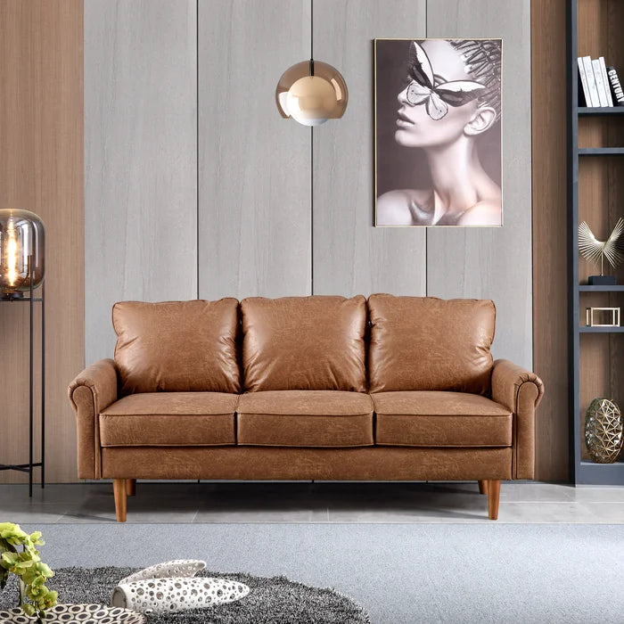 74.01'' Vegan Leather Sofa – Salvage & Co Indy