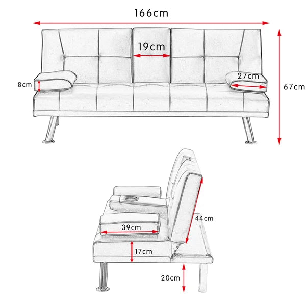 Alleyne Twin 65.3'' Wide Tufted Back Convertible Sofa with Storage ...