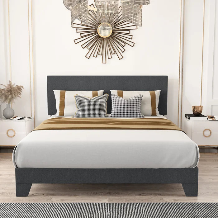 Full Gray Bach Upholstered Low Profile Platform Bed – Salvage & Co Indy