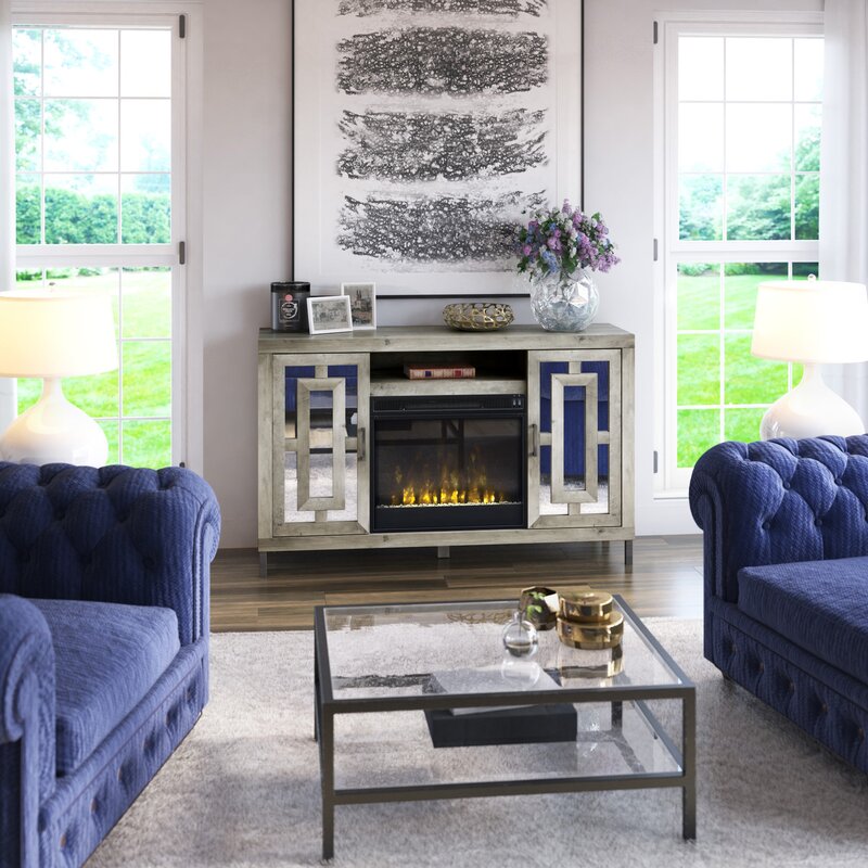 Valley Pine Carter TV Stand for TVs up to 60" with Fireplace Included ...