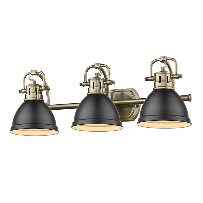 Drakeford 3-Light Vanity Light, Antique Brass/Matte Black (#K6645 ...