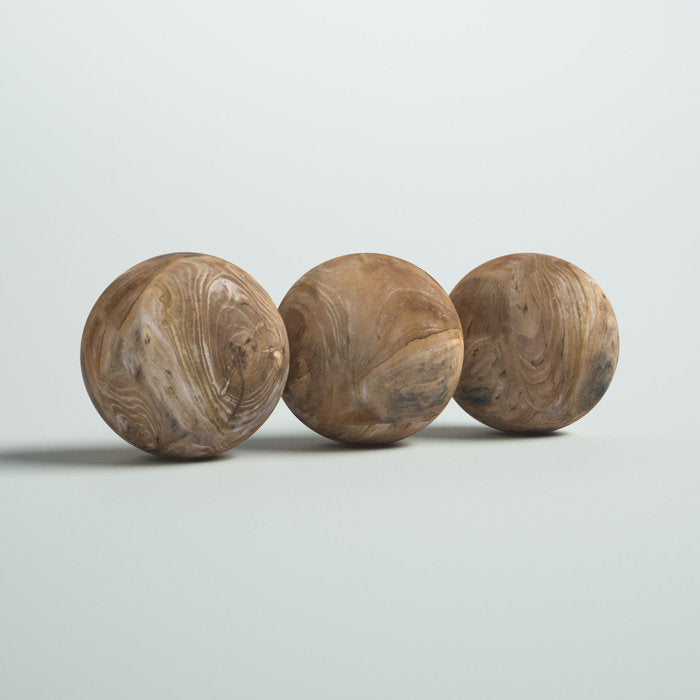 Ethos Decorative Teak Ball (Set of 3) – Salvage & Co Indy