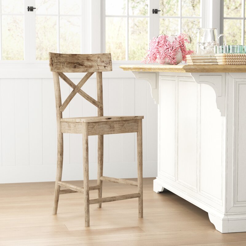 Eugley Solid Wood Counter Stool (24" Seat Height) (Set of 2) – Salvage ...