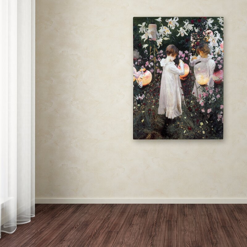 19" H x 14" W John Singer Sargent Carnation Lily Rose by John Singer S ...