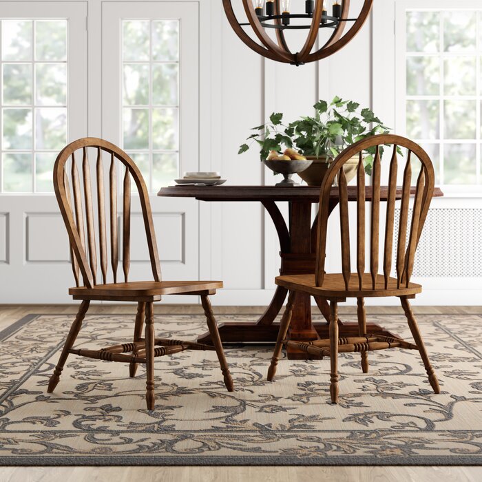Judge Solid Wood Windsor Back Side Chair in Antique Honey (Set of 2 ...