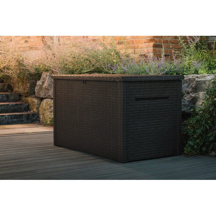 Dark Brown Keter Java 230 Gallon Water Resistant Resin Lockable Deck B ...