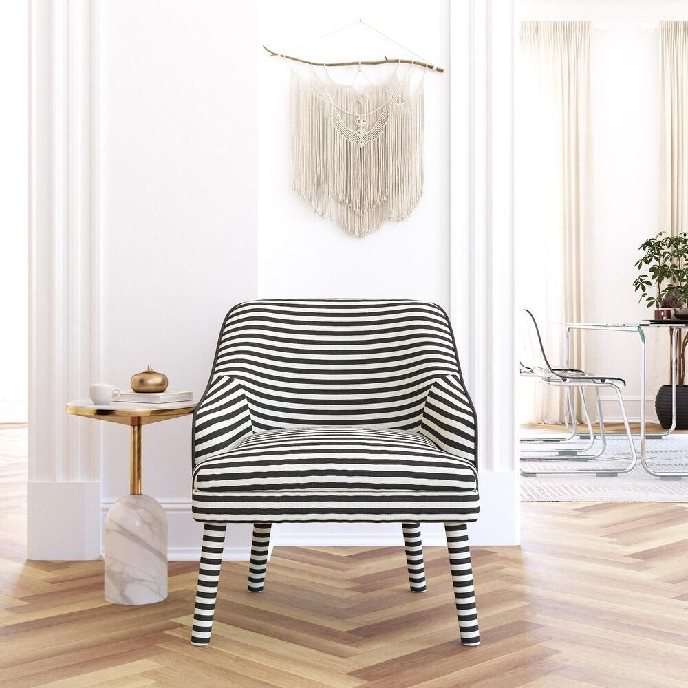 Mr. Kate Effie Upholstered Accent Chair - Black Stripe Linen CL957 ...