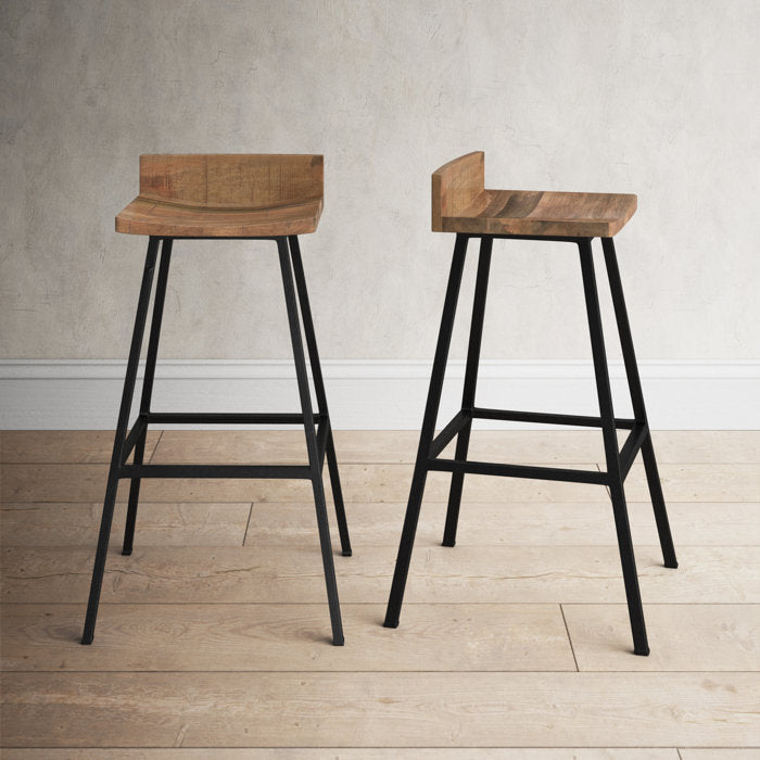 Muriel Solid Wood 27" Counter Stool (Set of 2) – Salvage & Co Indy