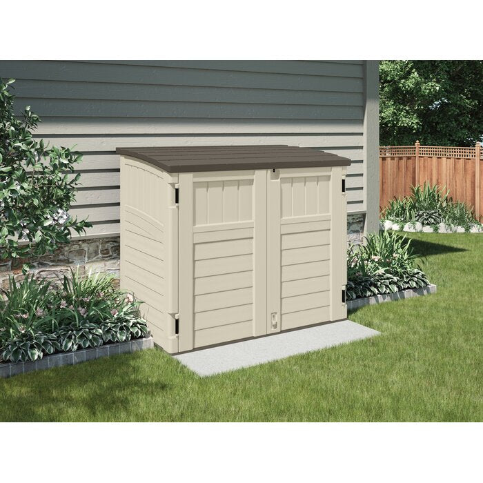 Outdoor 4 ft. 5 in. W x 2 ft. 9 in. D Plastic Horizontal Storage Shed ...