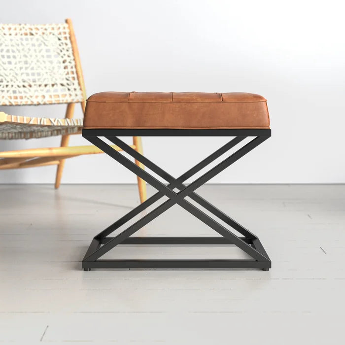 Pearson 20'' Wide Genuine Leather Tufted Rectangle Standard Ottoman ...