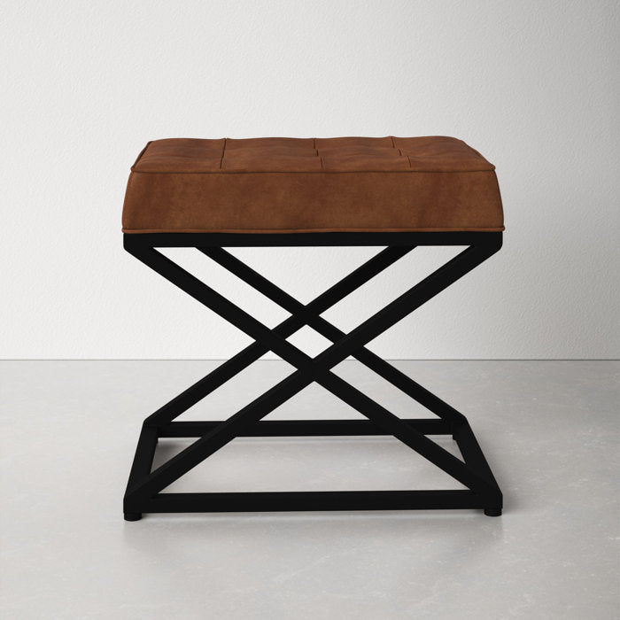 Pearson Leather Ottoman – Salvage & Co Indy