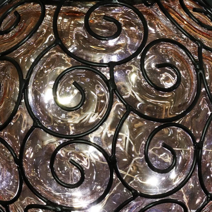 Amber Rohoman 8" Solar Powered Integrated LED Outdoor Hanging Light ...