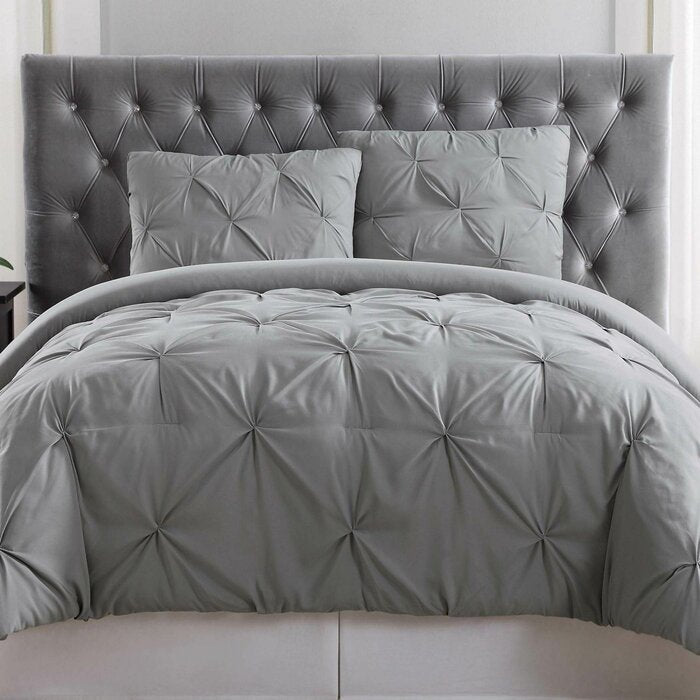 Full/Queen Gray Solid Microfiber Modern & Contemporary Duvet Cover. Se ...
