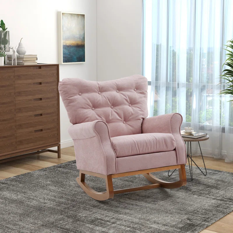 Tufted Rocking Chair, Pink – Salvage & Co Indy