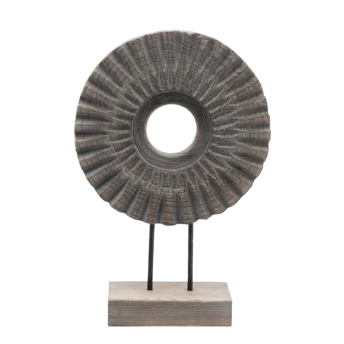 Gray Wood Disc Table Top Deco Sculpture – Salvage & Co Indy