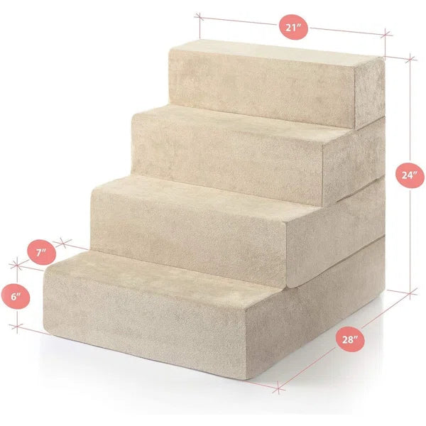 Zinus 4 Step Comfort Pet Stairs/Pet Ramp/Pet Ladder, Extra Large ...
