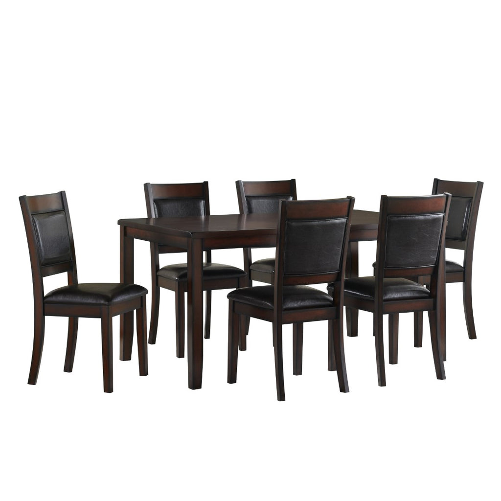 6-Piece Aged Cherry Wood Upholstered Dining Set This is the 6 dining c ...