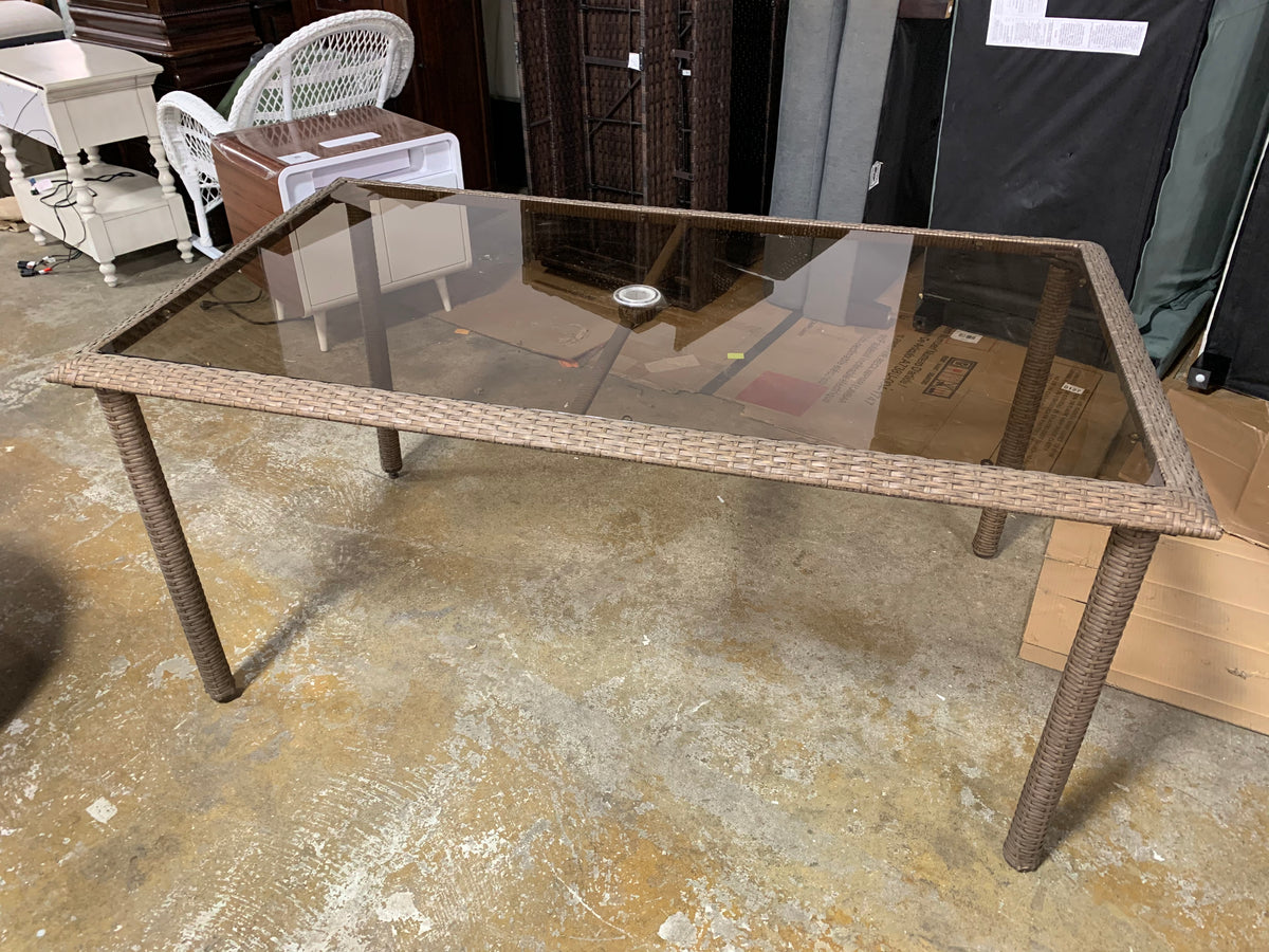 Outdoor Wicker/Glass Dining Table – Salvage & Co Indy