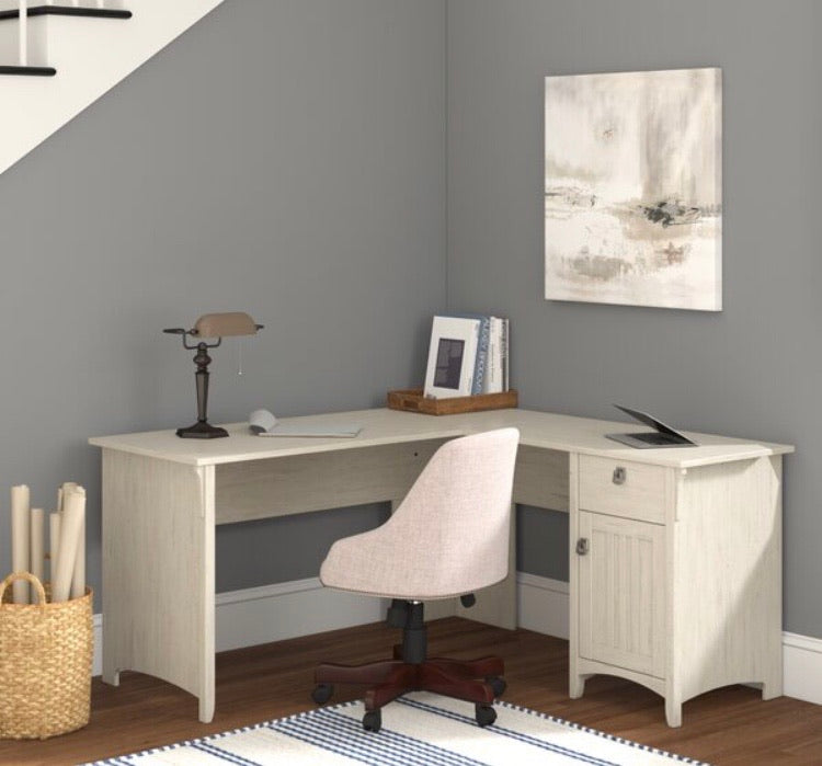 Antique White Salina L-Shape Desk CG1672 – Salvage & Co Indy