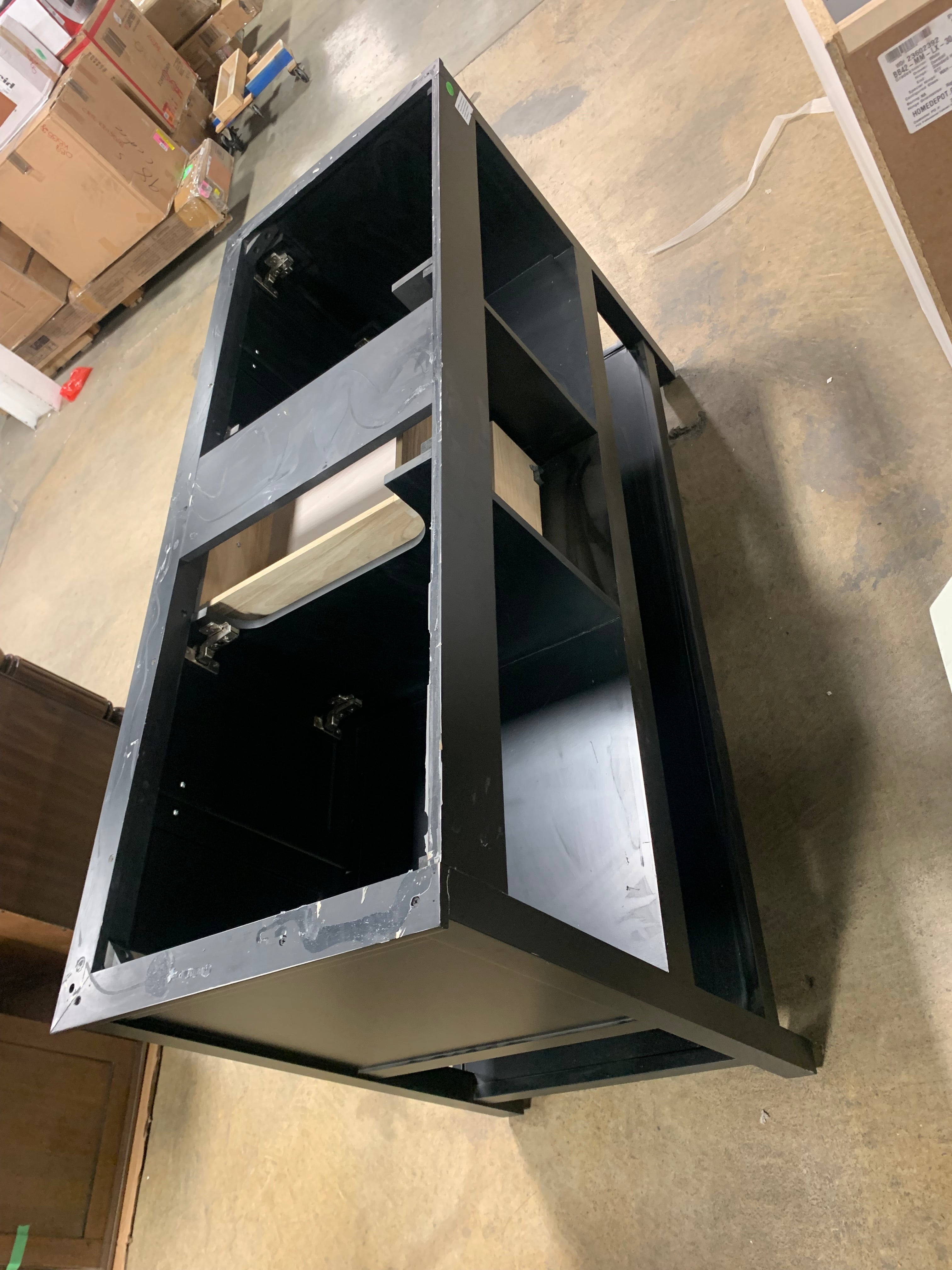 First Impressions 60-in Black Undermount Double Sink Bathroom Vanity w – Salvage & Co Indy